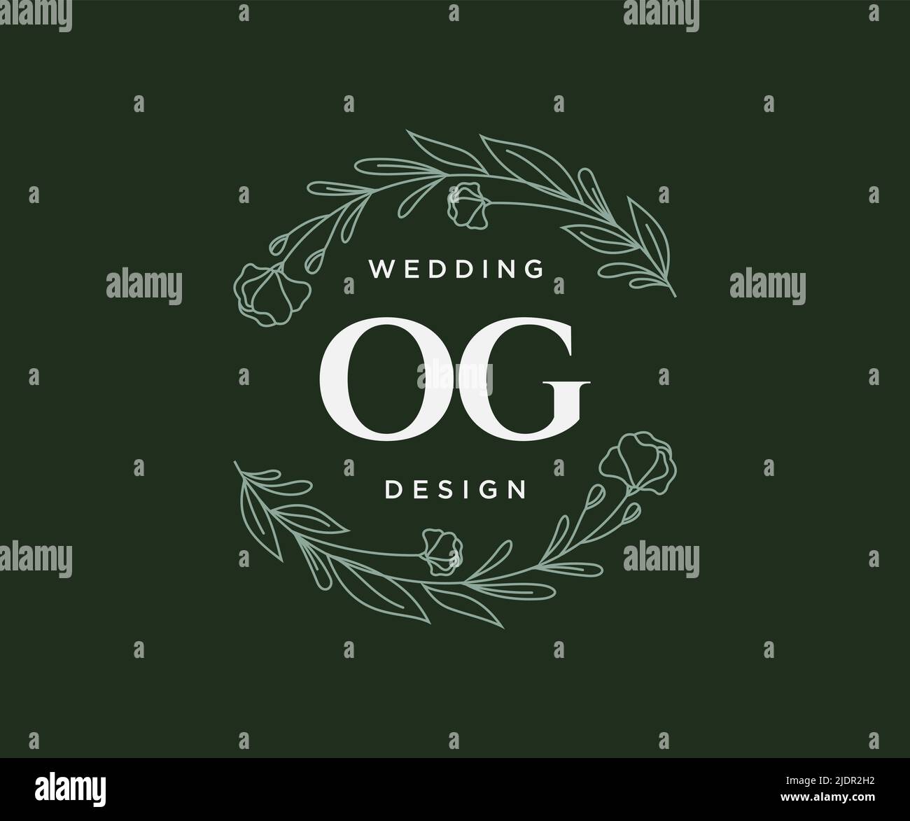 OG Initials letter Wedding monogram logos collection, hand drawn modern ...
