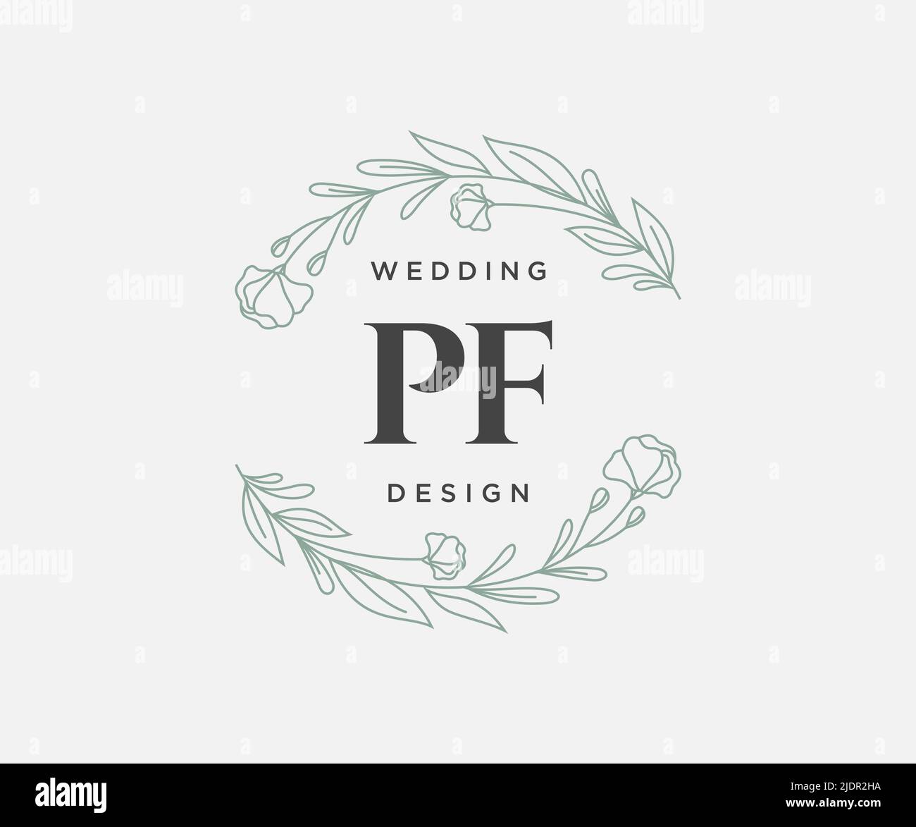 PF Initials letter Wedding monogram logos collection, hand drawn modern ...