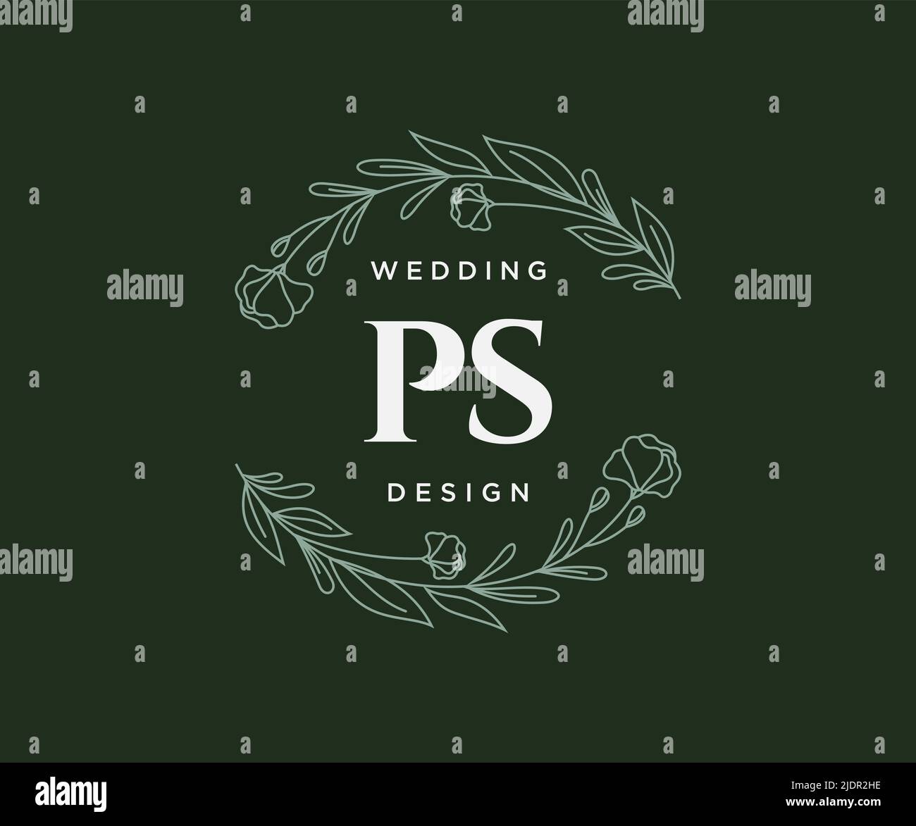 PS Initials letter Wedding monogram logos collection, hand drawn modern ...