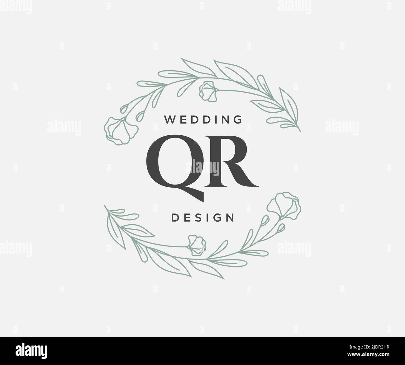 QR Initials letter Wedding monogram logos collection, hand drawn modern ...
