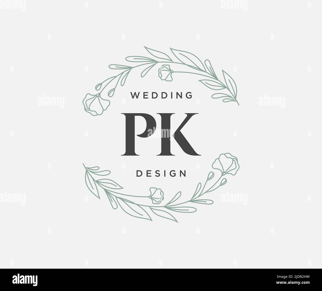 PK Initials letter Wedding monogram logos collection, hand drawn modern ...
