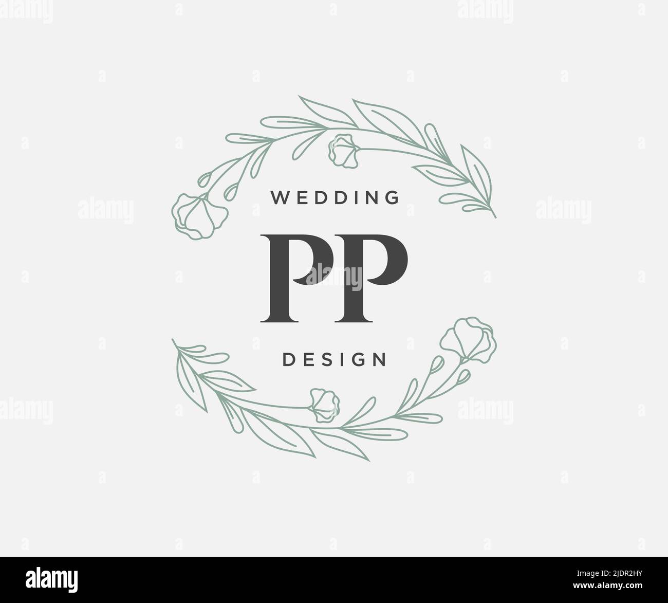 PP Initials letter Wedding monogram logos collection, hand drawn modern ...
