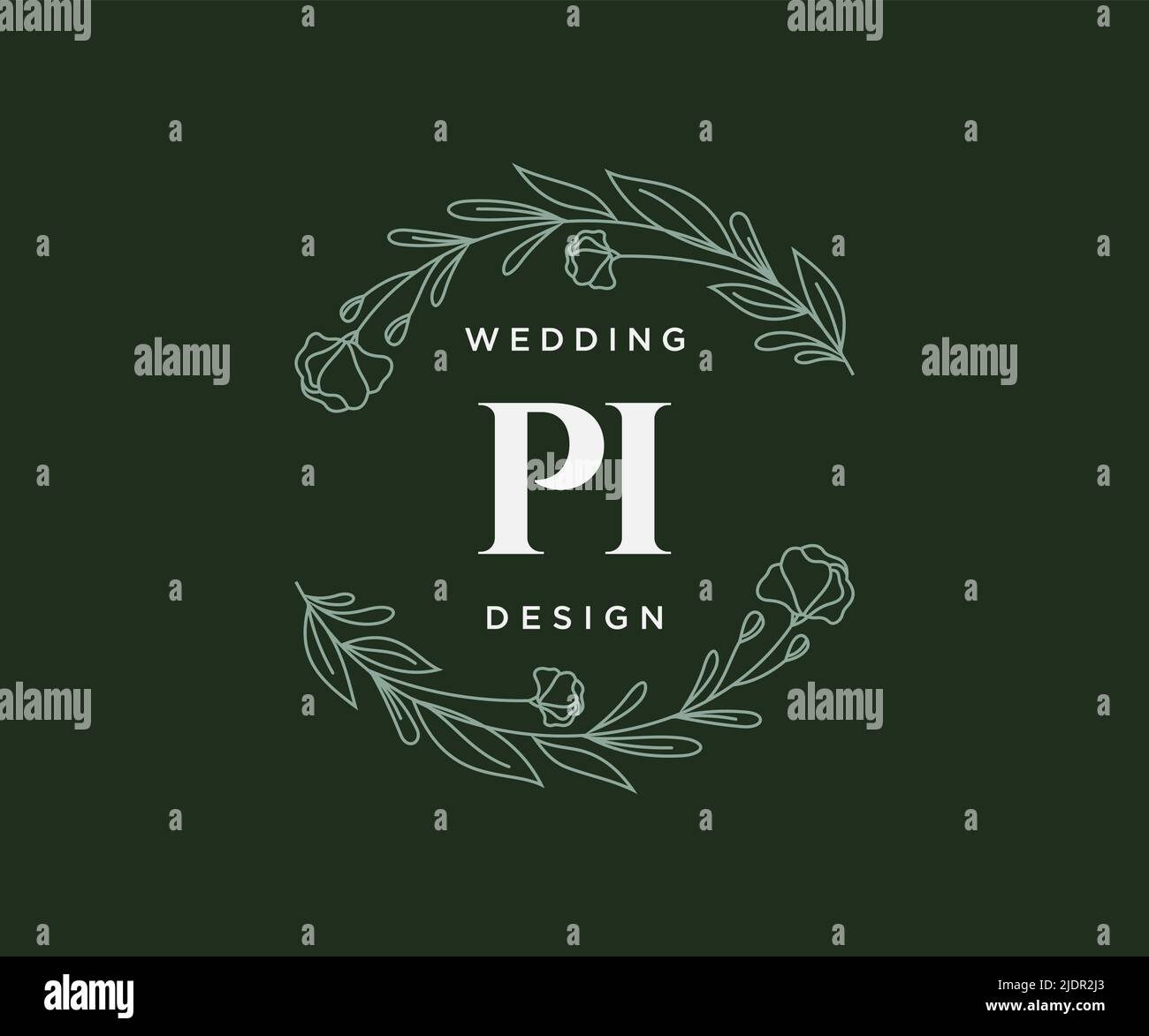 PI Initials letter Wedding monogram logos collection, hand drawn modern ...