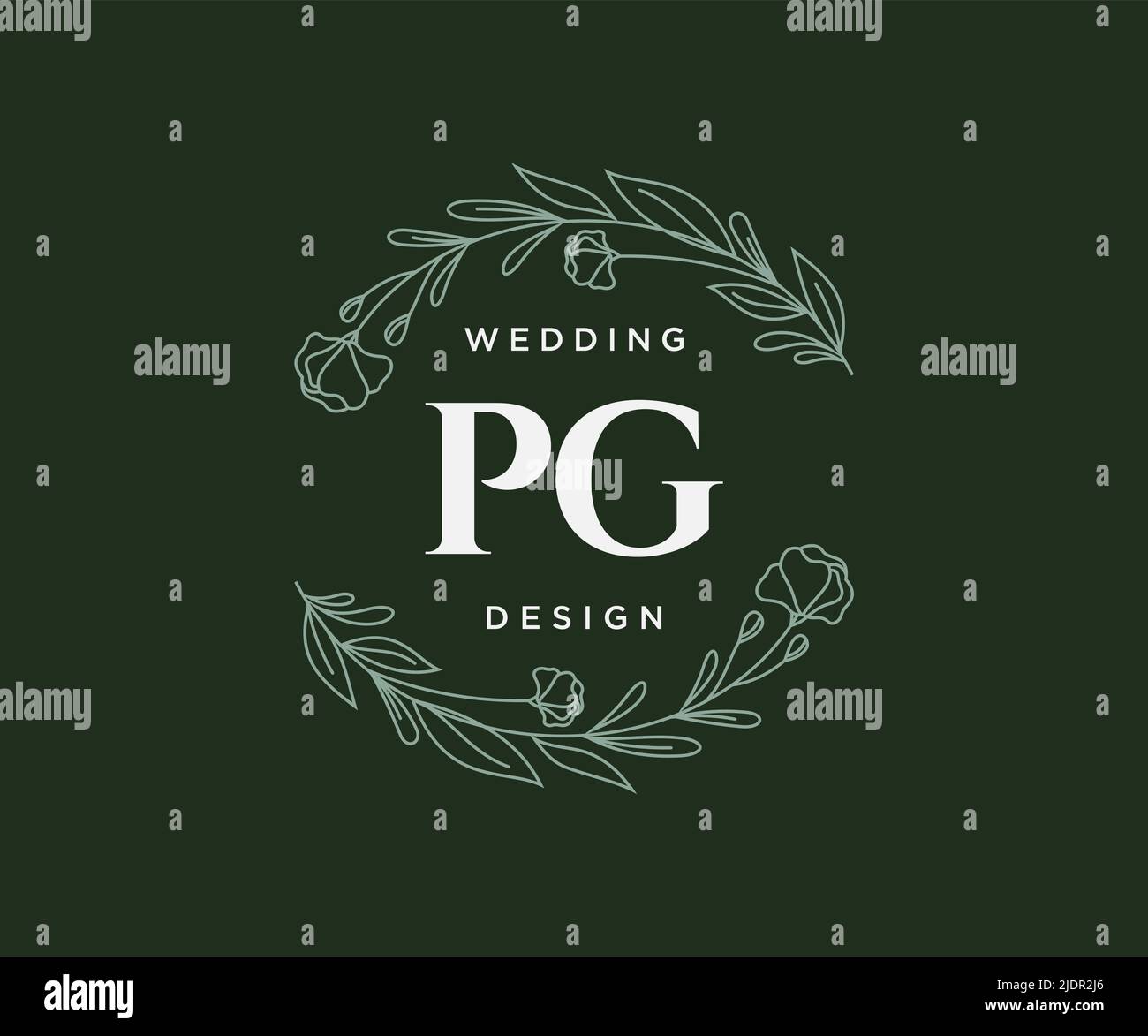 PG Initials letter Wedding monogram logos collection, hand drawn modern ...