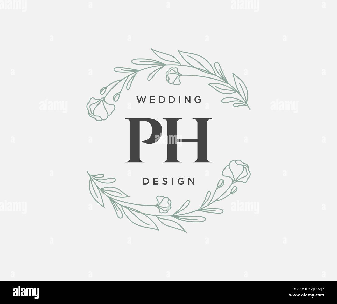 PH Initials letter Wedding monogram logos collection, hand drawn modern ...