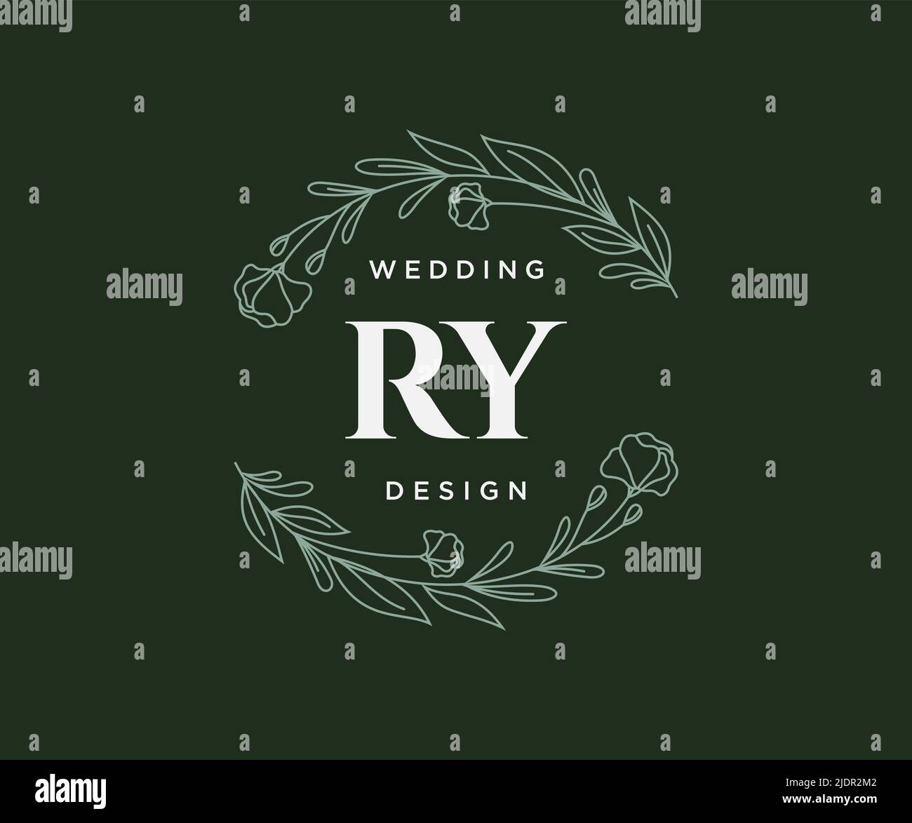 RY Initials letter Wedding monogram logos collection, hand drawn modern ...