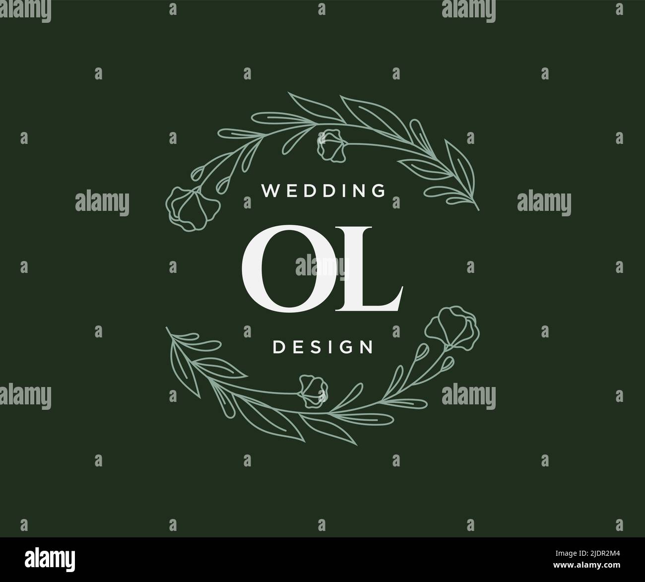 OL Initials letter Wedding monogram logos collection, hand drawn modern ...