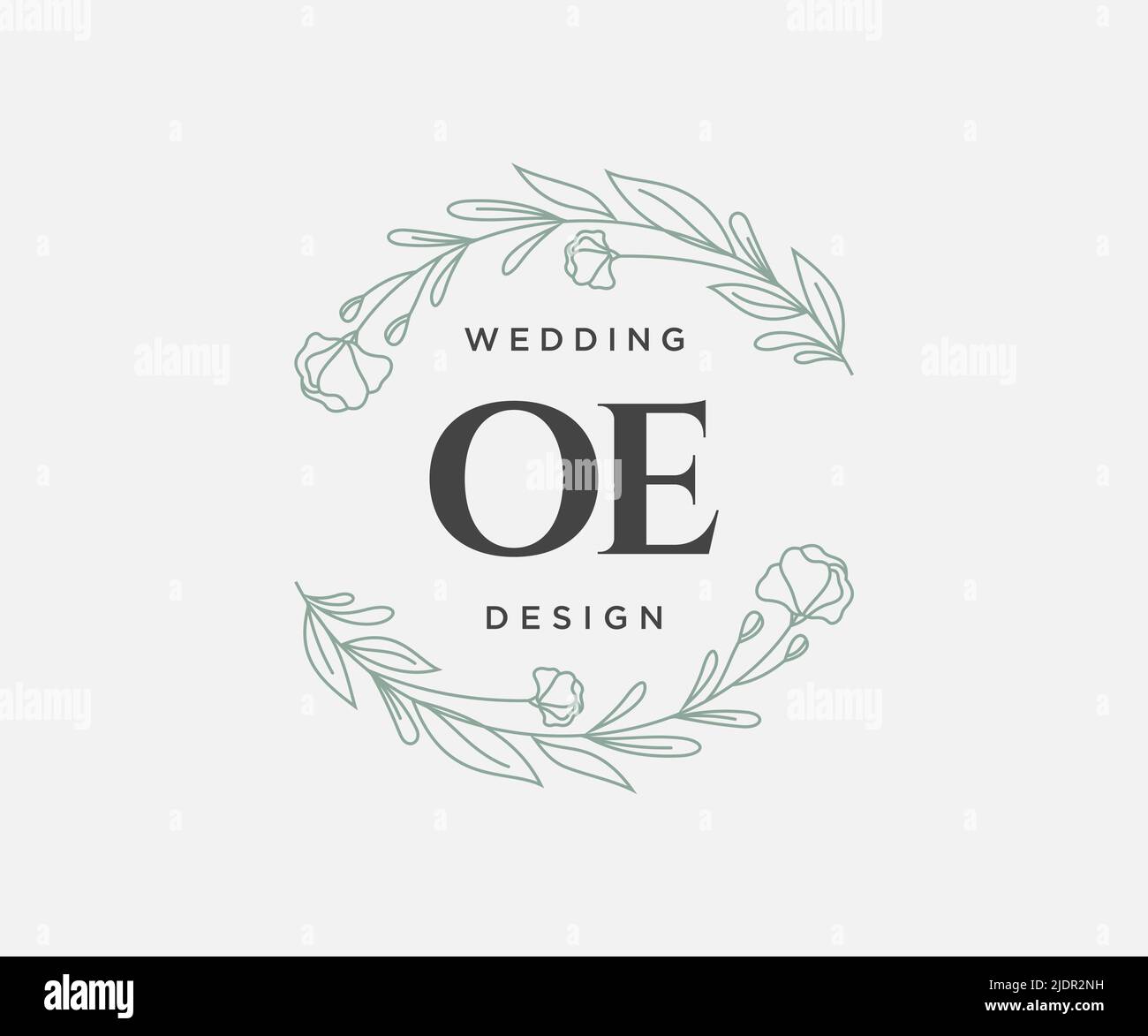 OE Initials letter Wedding monogram logos collection, hand drawn modern ...