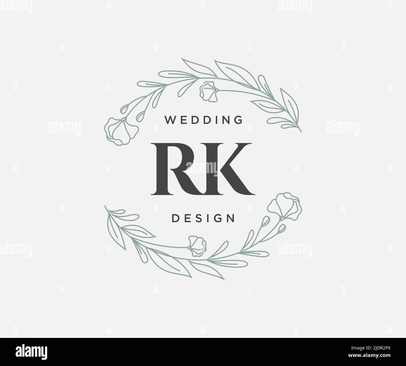 RK Initials letter Wedding monogram logos collection, hand drawn modern ...