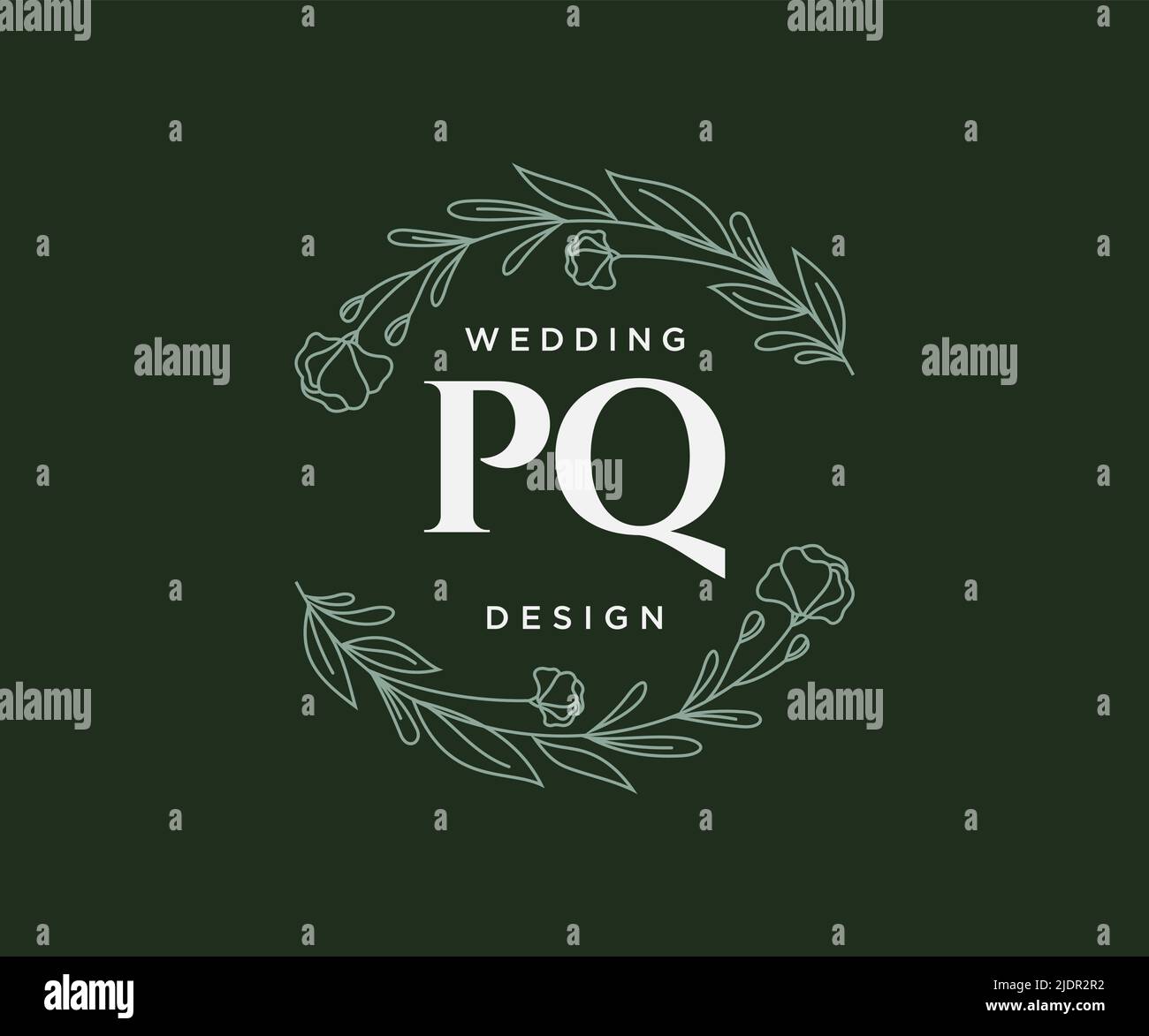 PQ Initials letter Wedding monogram logos collection, hand drawn modern ...