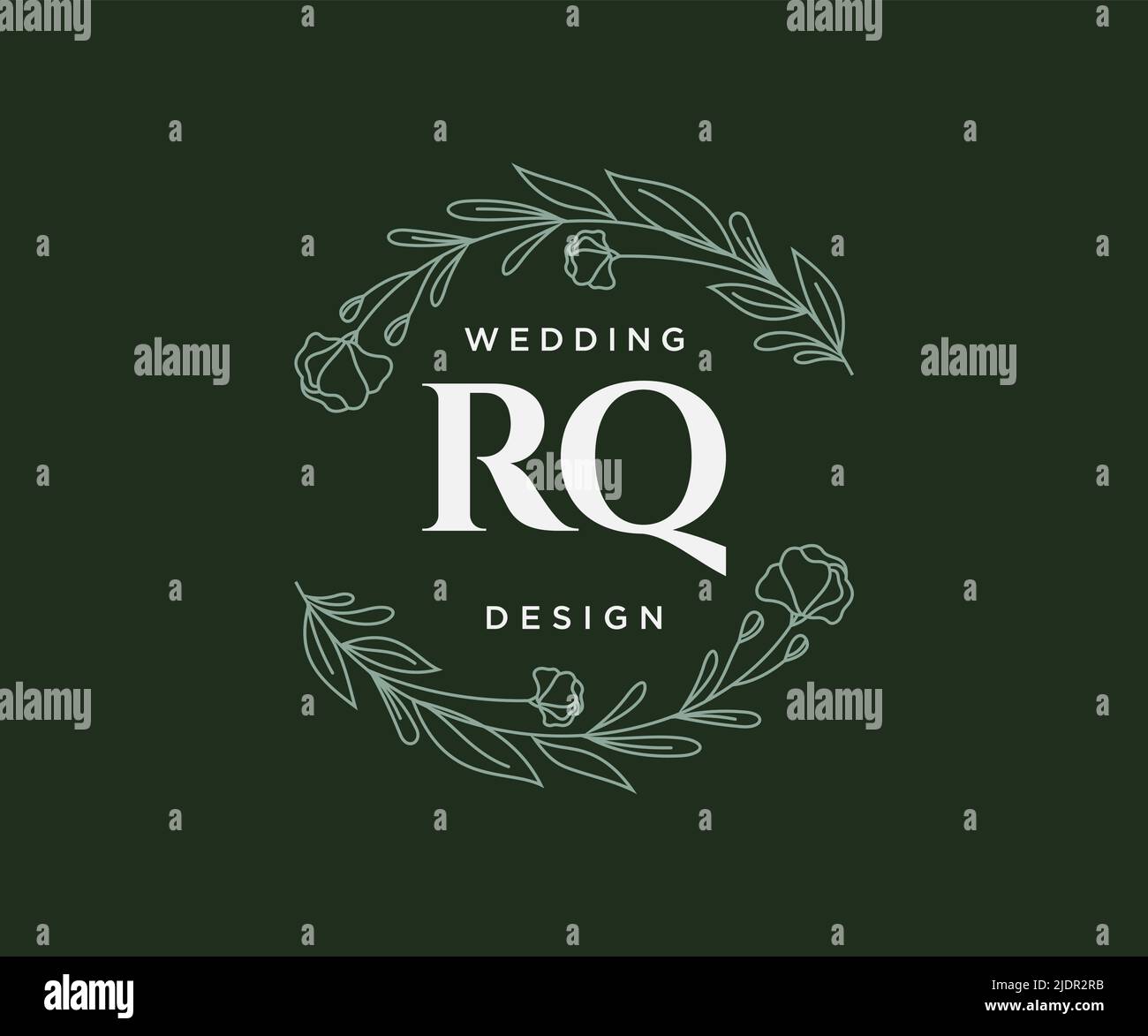RQ Initials letter Wedding monogram logos collection, hand drawn modern ...