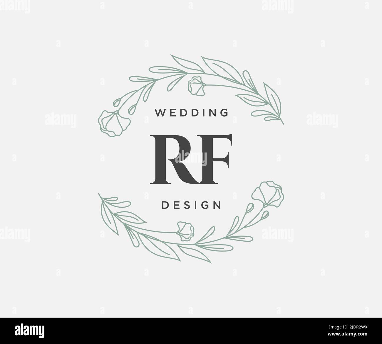 RF Initials letter Wedding monogram logos collection, hand drawn modern ...