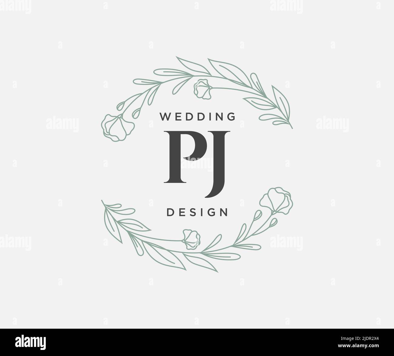 PJ Initials letter Wedding monogram logos collection, hand drawn modern ...