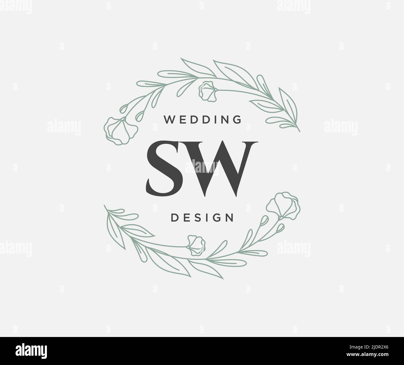 SW Initials letter Wedding monogram logos collection, hand drawn modern ...