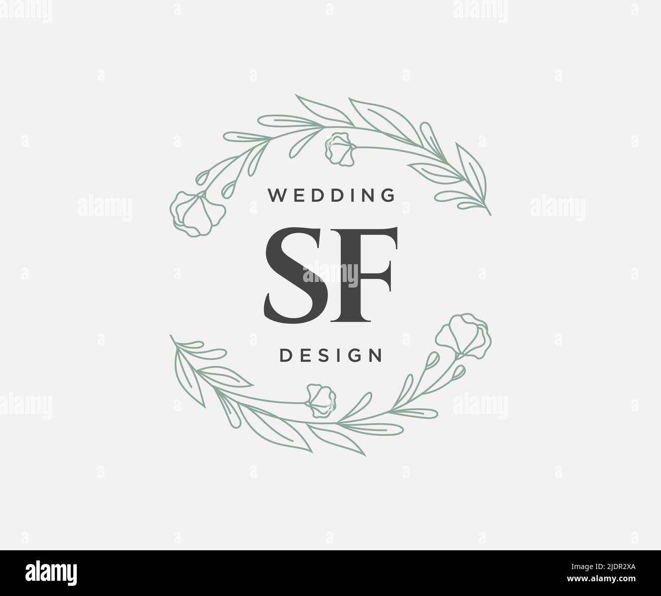 SF Initials letter Wedding monogram logos collection, hand drawn modern ...