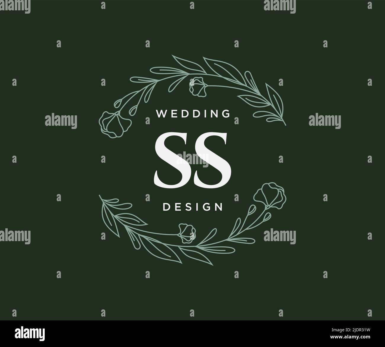 SS Initials letter Wedding monogram logos collection, hand drawn modern ...