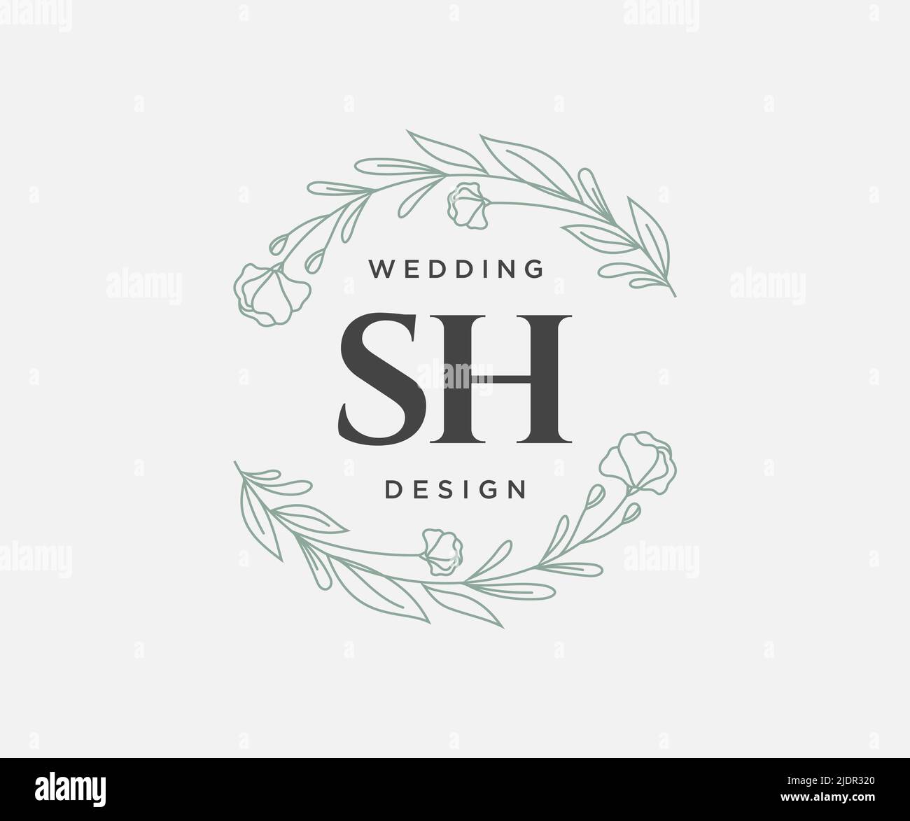 SH Initials letter Wedding monogram logos collection, hand drawn modern ...