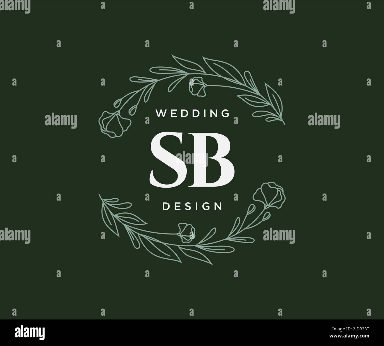SB Initials letter Wedding monogram logos collection, hand drawn modern ...