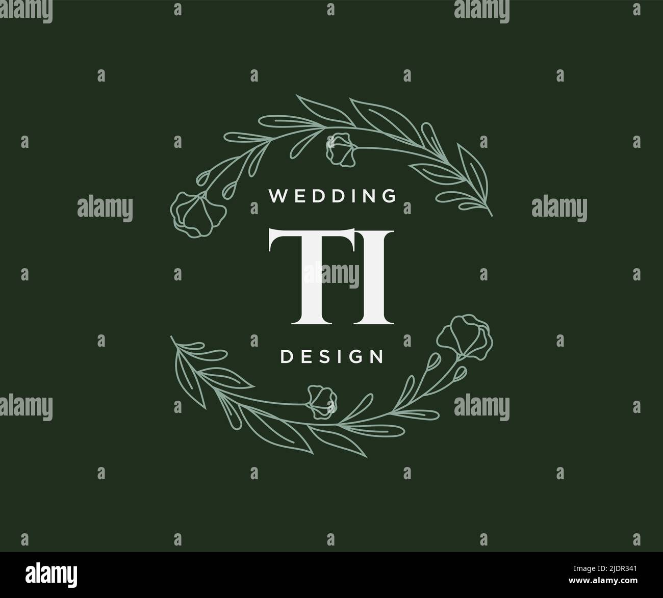 TI Initials letter Wedding monogram logos collection, hand drawn modern ...