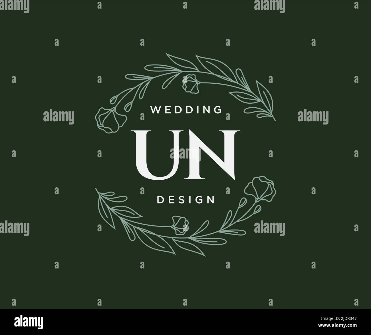 UN Initials letter Wedding monogram logos collection, hand drawn modern ...