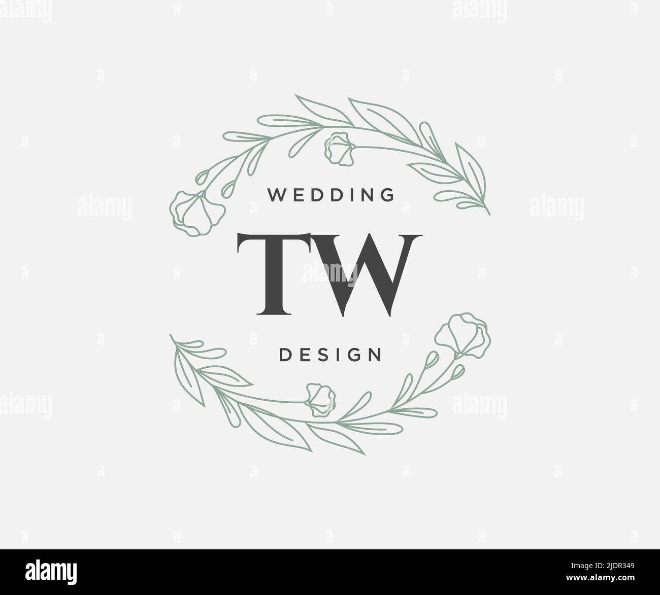 TW Initials letter Wedding monogram logos collection, hand drawn modern ...