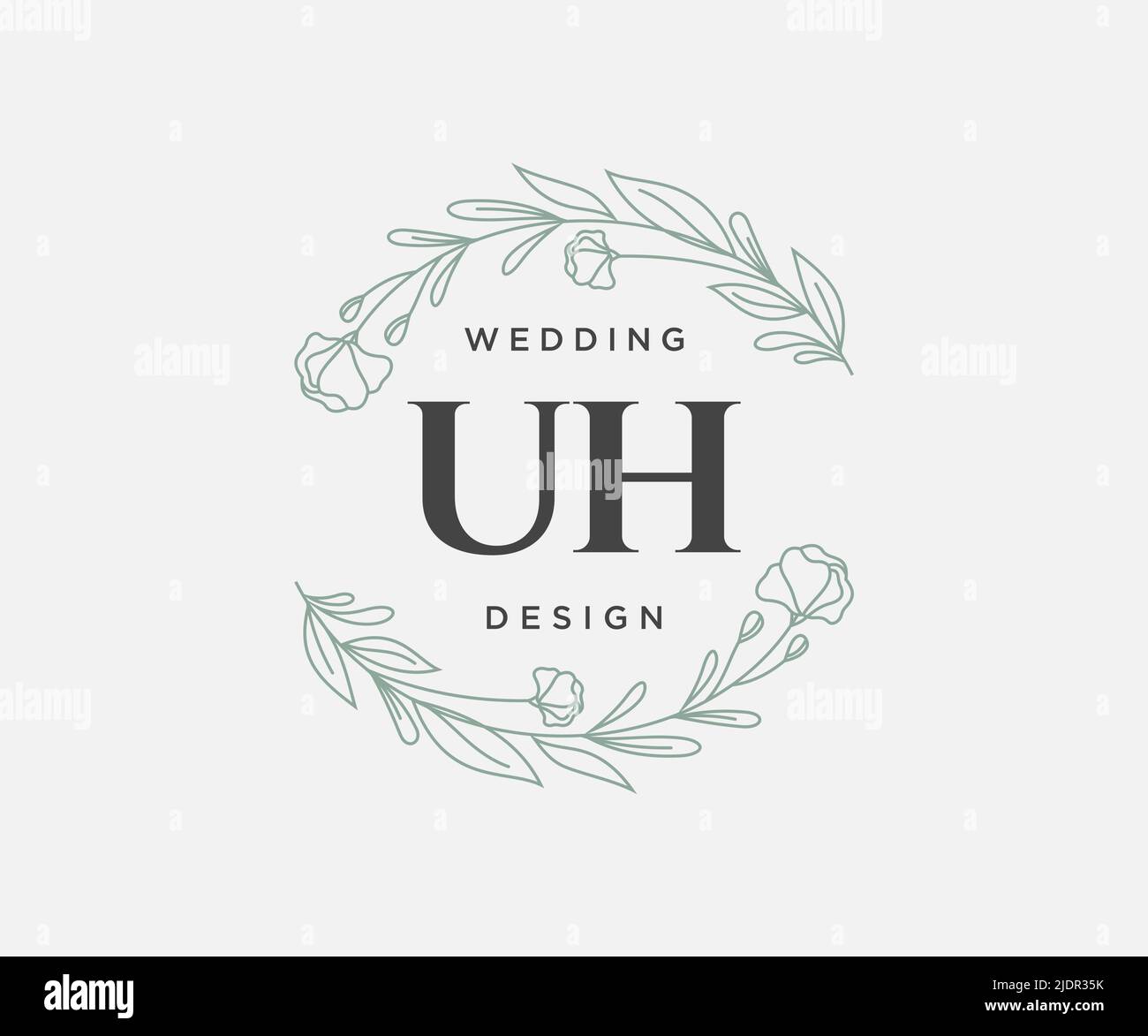 UH Initials letter Wedding monogram logos collection, hand drawn modern ...