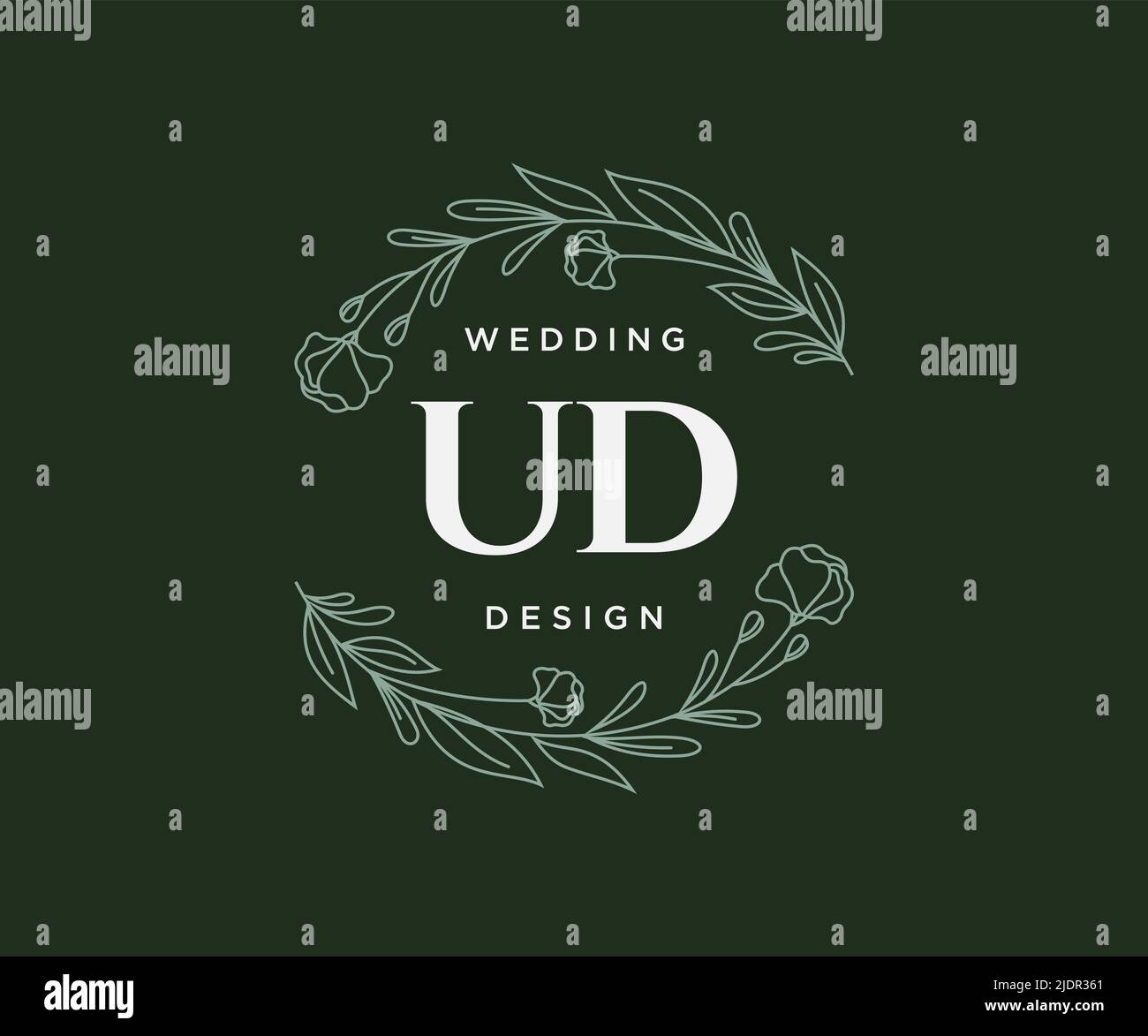 UD Initials letter Wedding monogram logos collection, hand drawn modern ...