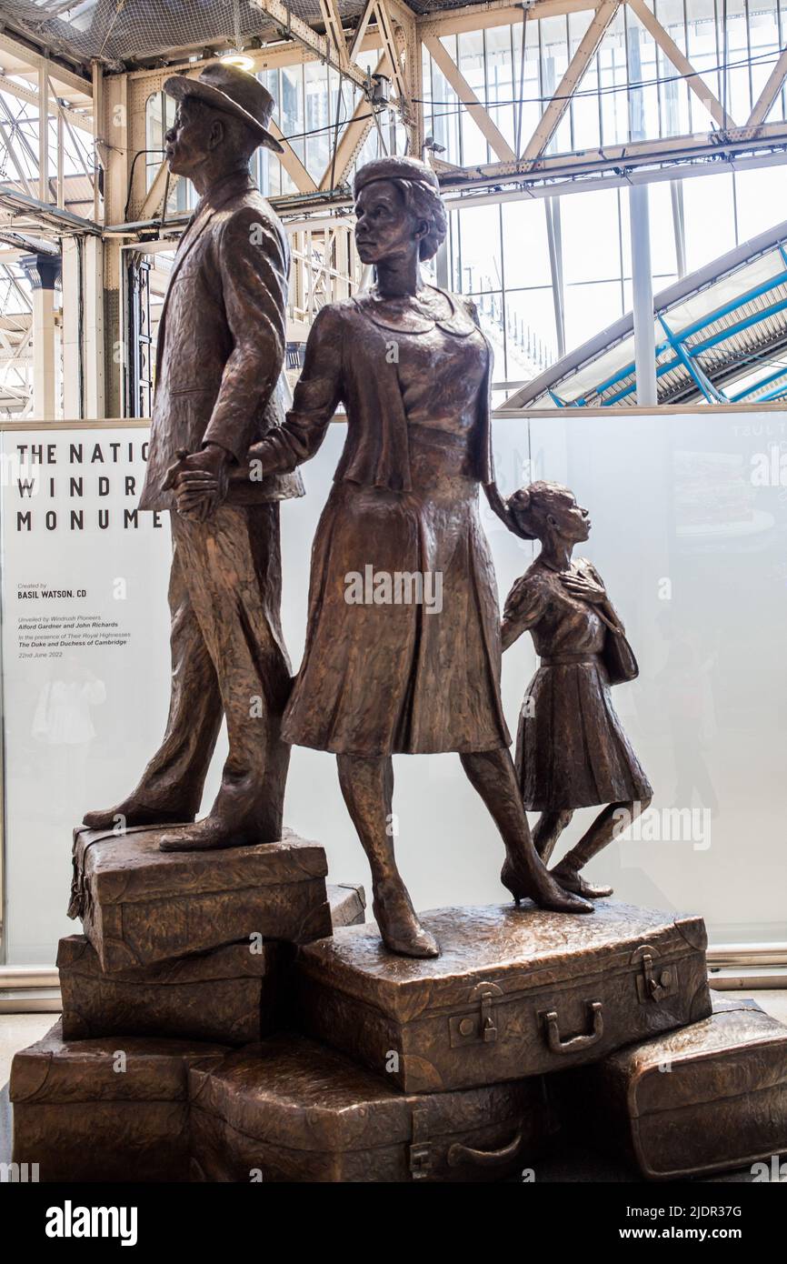 The monument, depicting a man, woman and child standing on top of ...