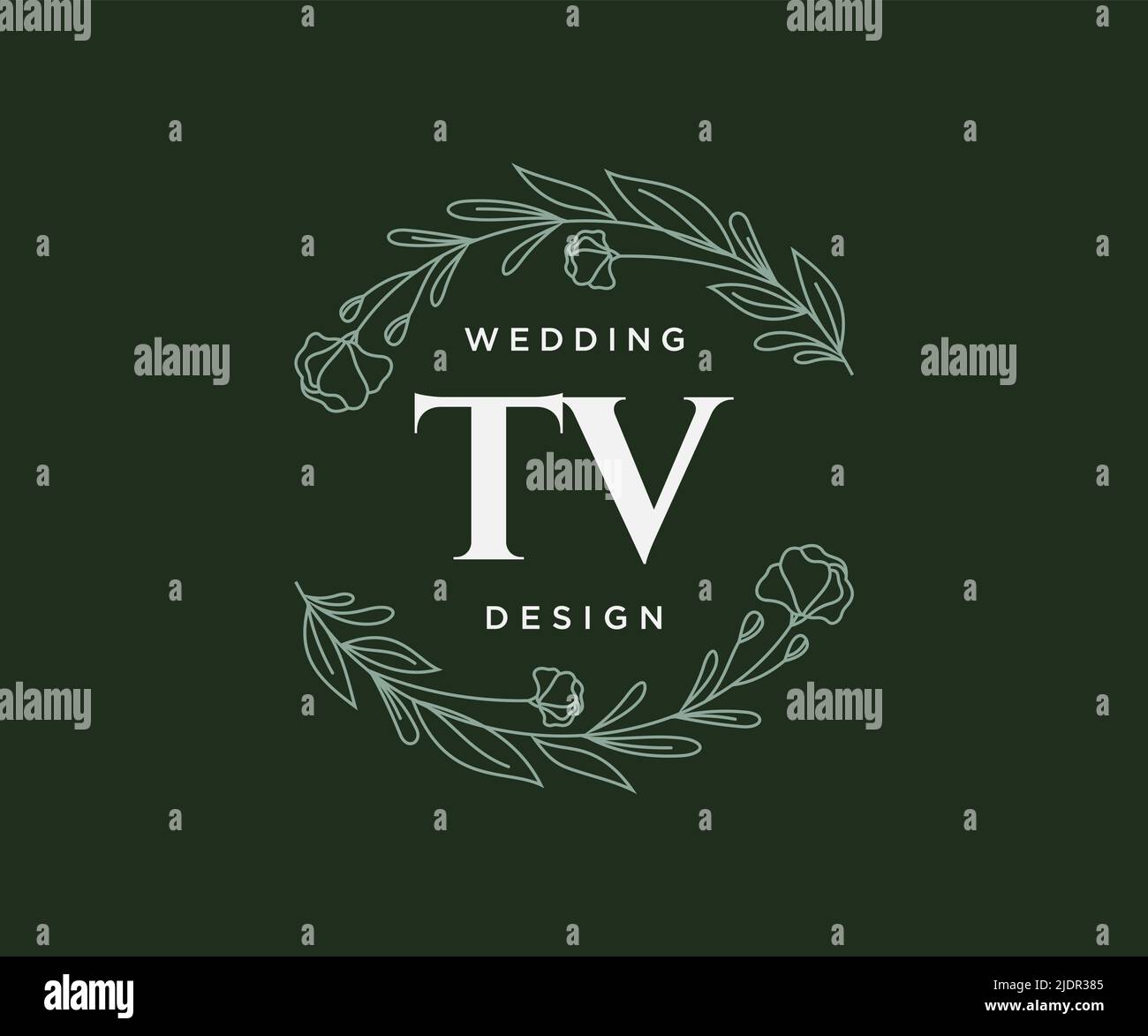 TV Initials letter Wedding monogram logos collection, hand drawn modern ...