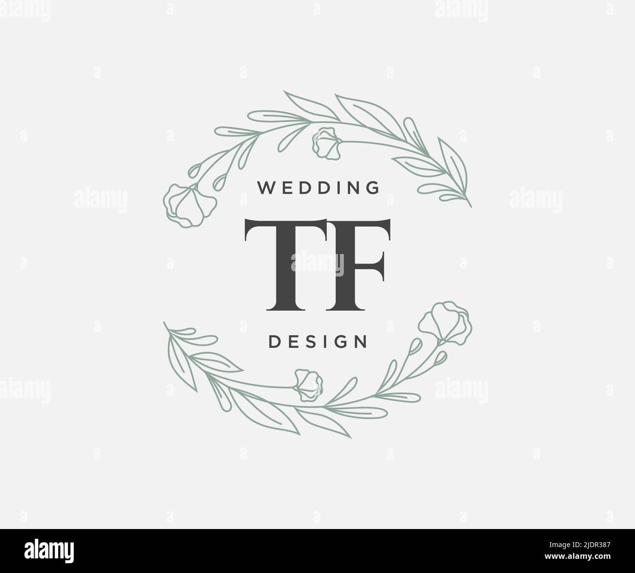 TF Initials letter Wedding monogram logos collection, hand drawn modern minimalistic and floral ...
