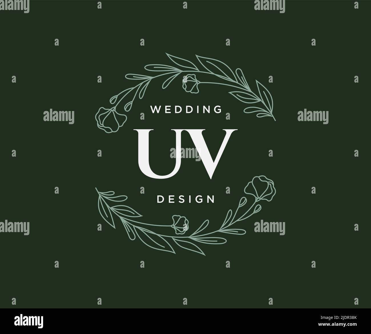 UV Initials letter Wedding monogram logos collection, hand drawn modern ...