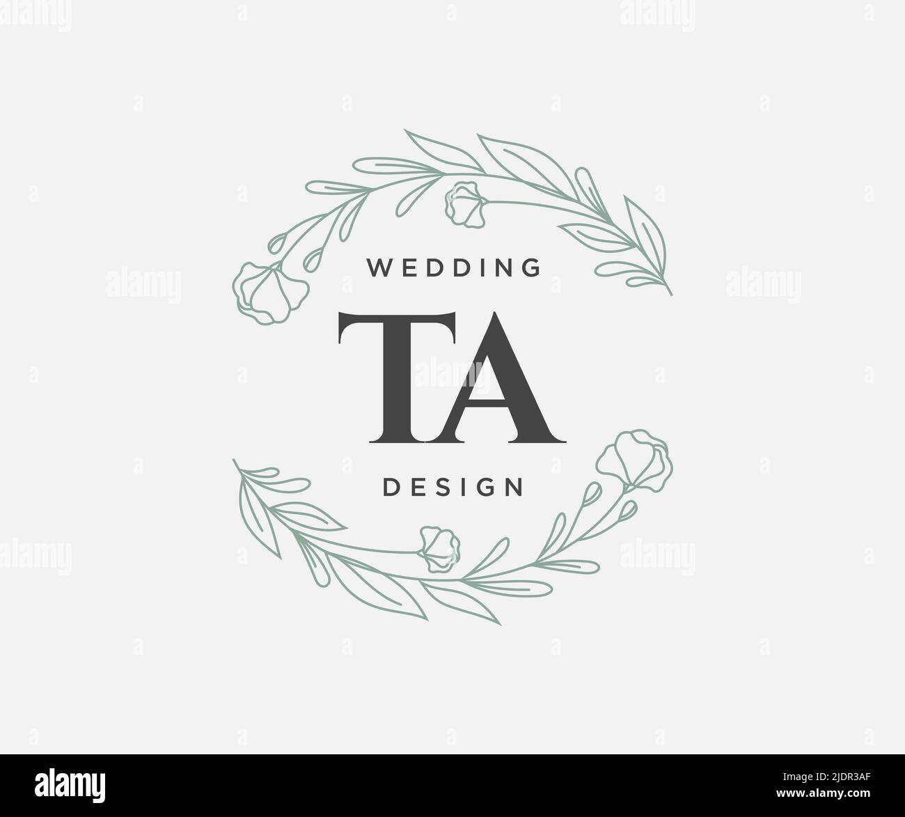 TA Initials letter Wedding monogram logos collection, hand drawn modern ...