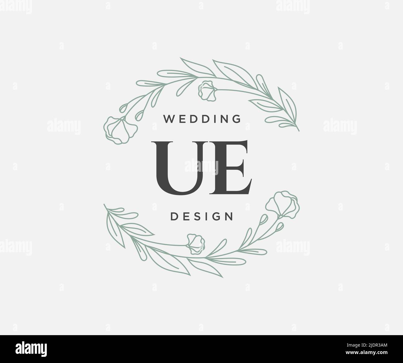 UE Initials letter Wedding monogram logos collection, hand drawn modern ...
