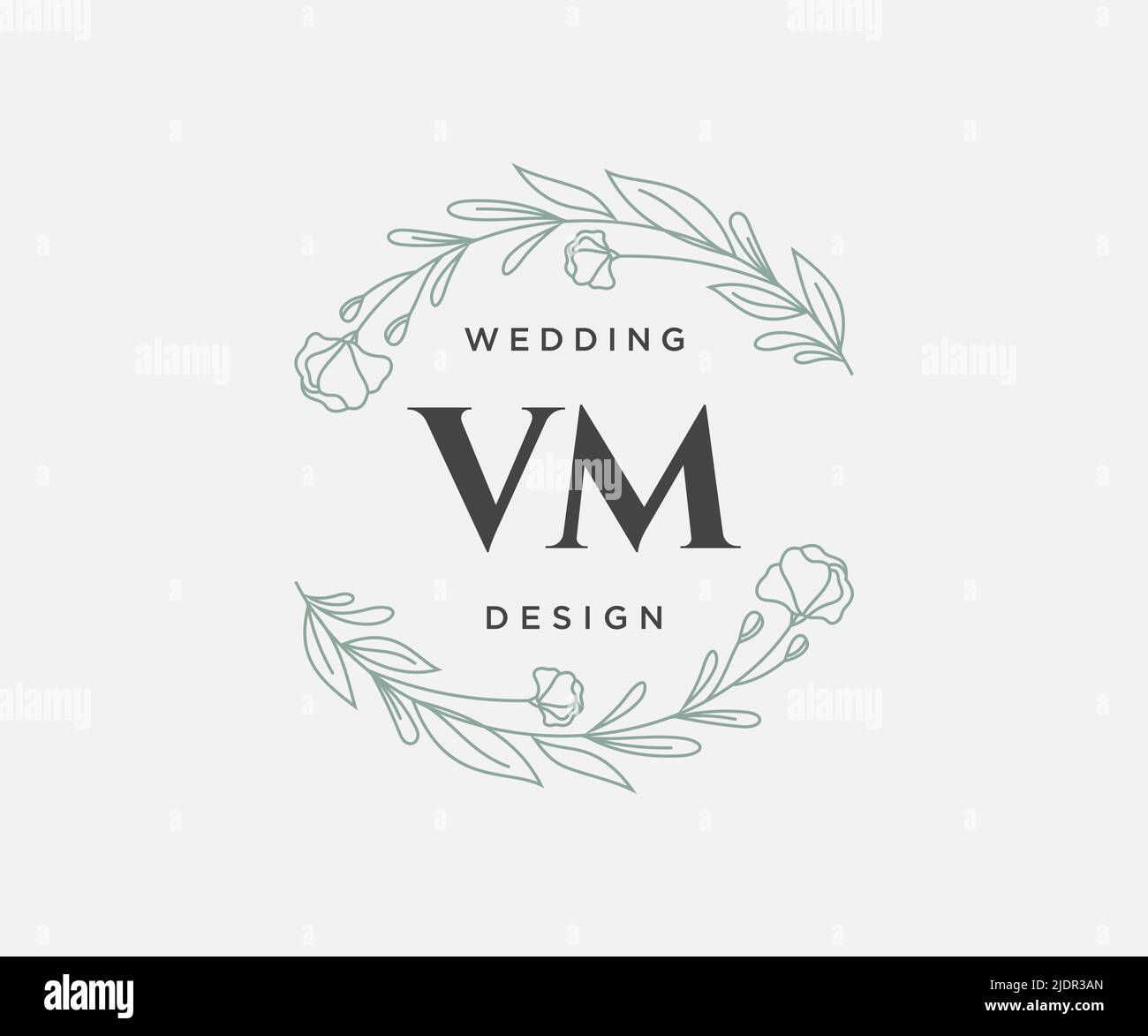 VM Initials letter Wedding monogram logos collection, hand drawn modern ...