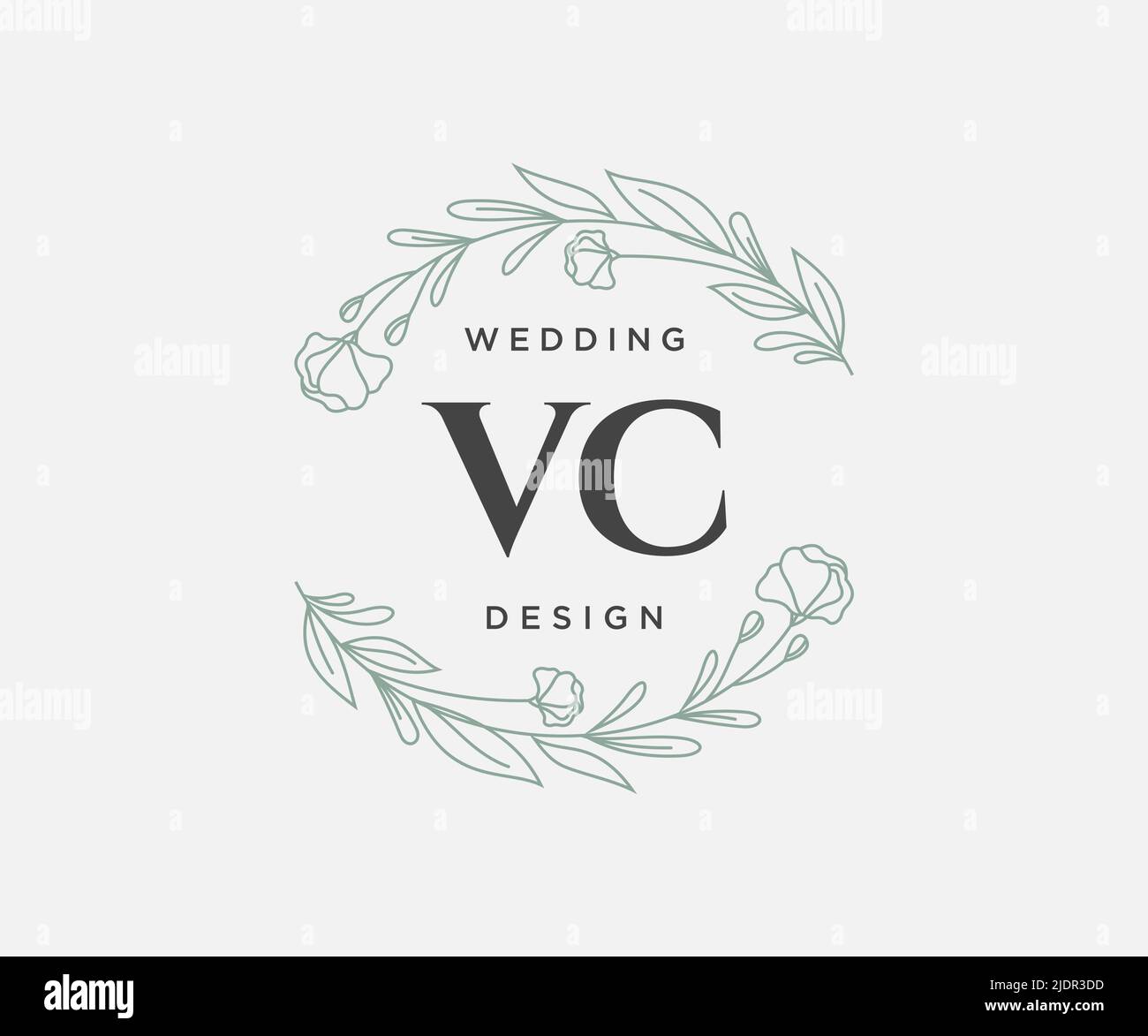 VC Initials letter Wedding monogram logos collection, hand drawn modern ...