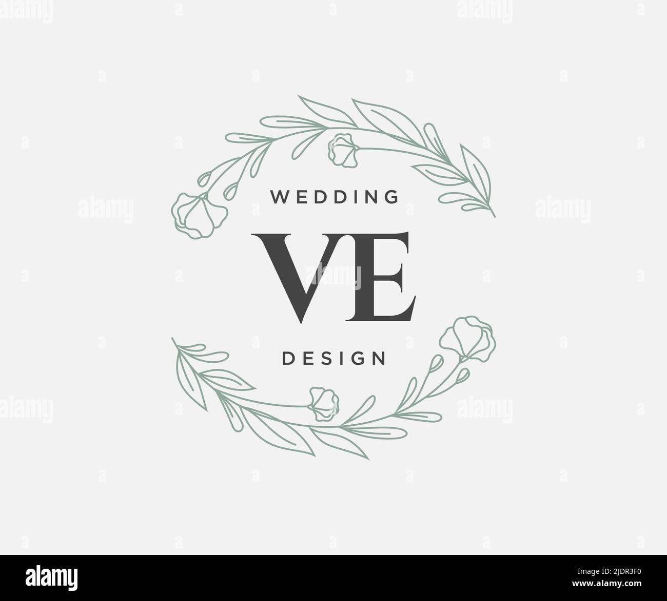 VE Initials letter Wedding monogram logos collection, hand drawn modern ...
