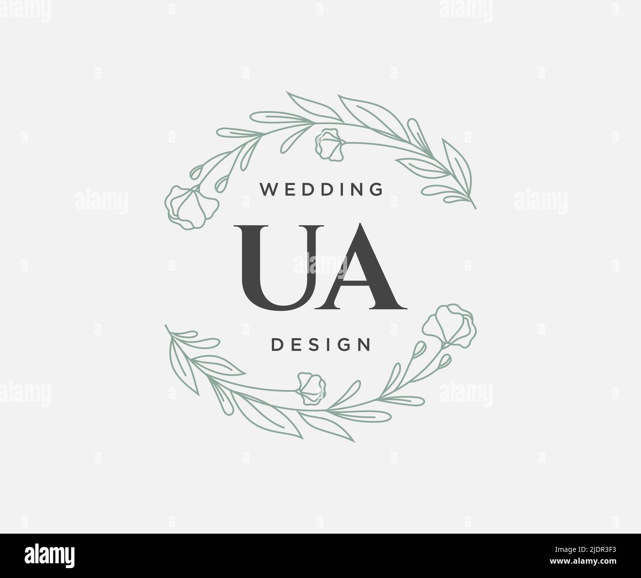 UA Initials letter Wedding monogram logos collection, hand drawn modern ...