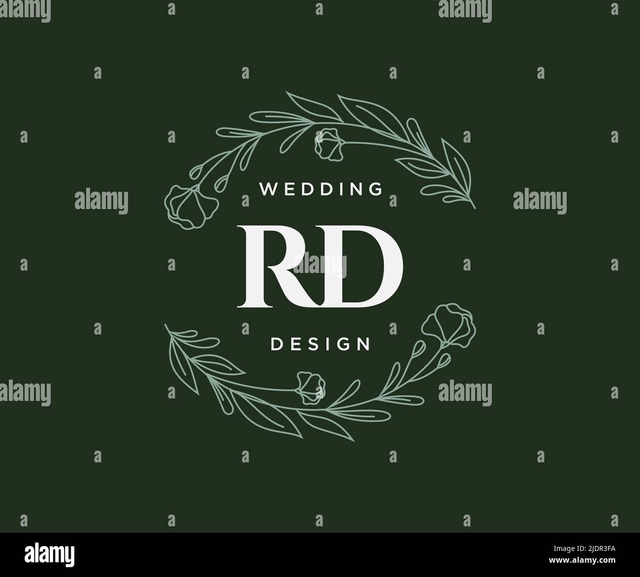 RD Initials letter Wedding monogram logos collection, hand drawn modern ...