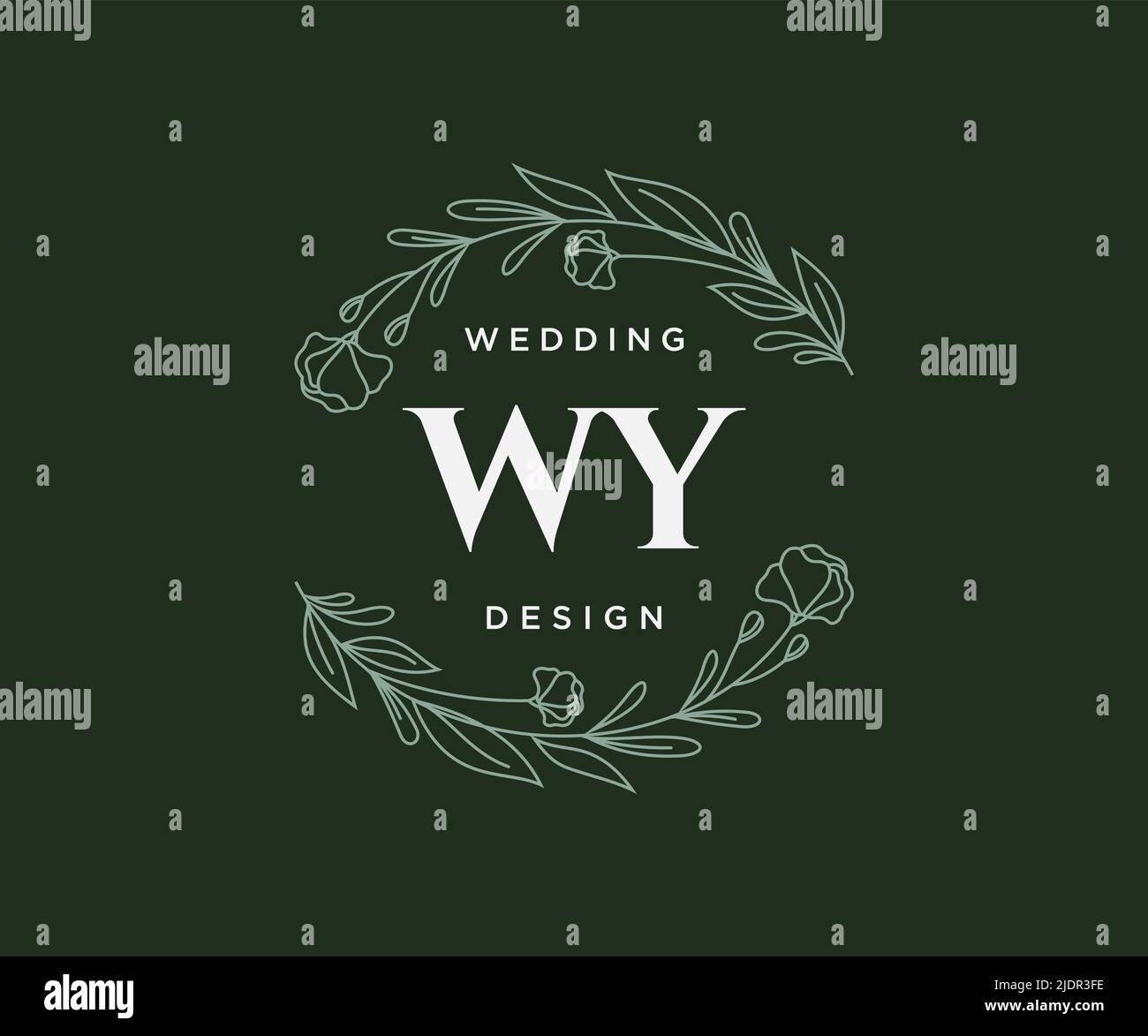 WY Initials letter Wedding monogram logos collection, hand drawn modern ...