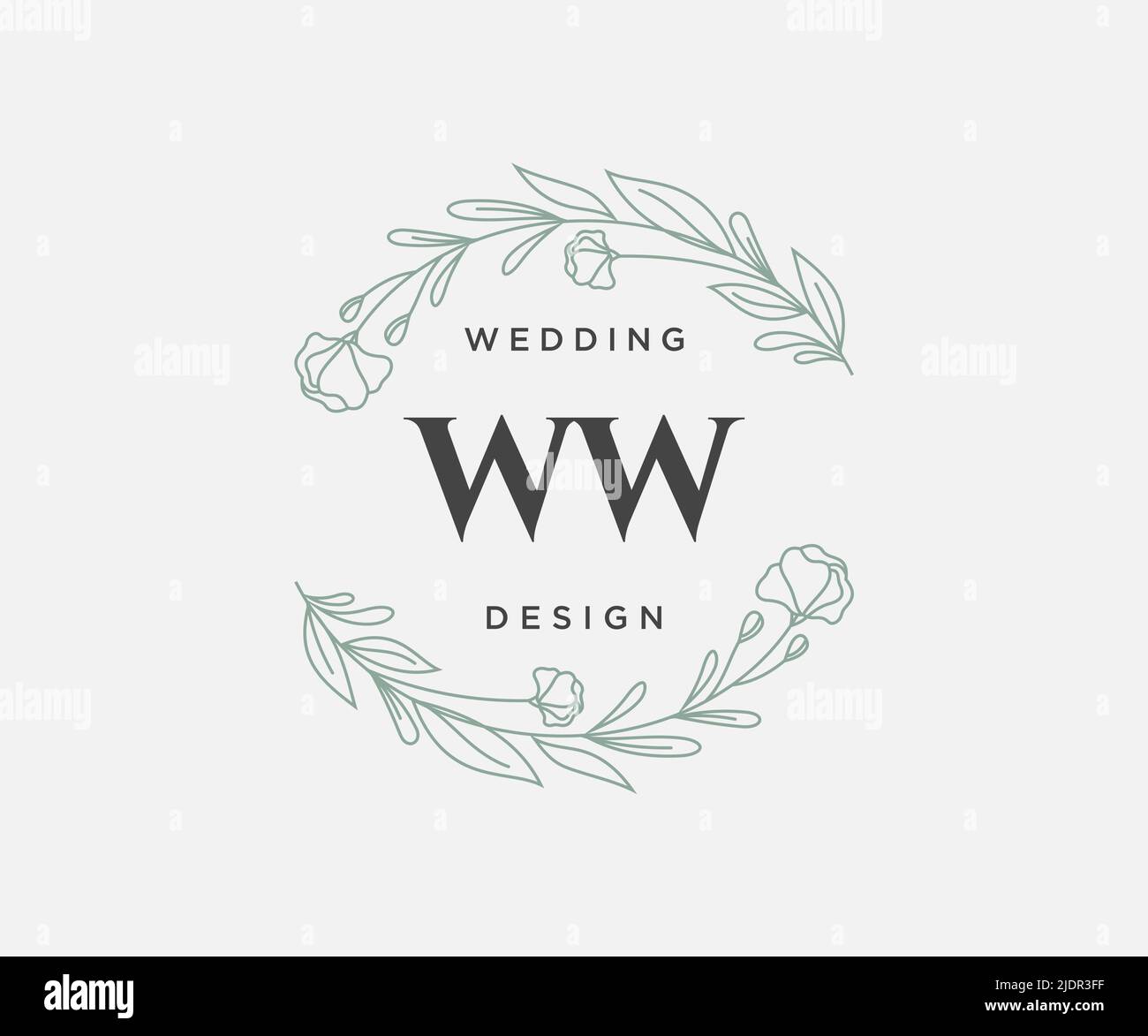 WW Initials letter Wedding monogram logos collection, hand drawn modern ...