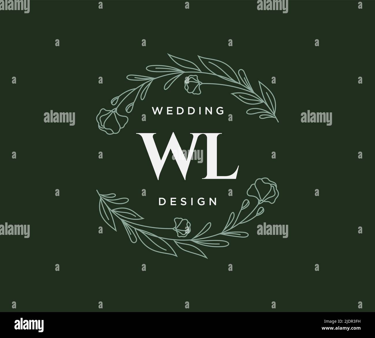 WL Initials letter Wedding monogram logos collection, hand drawn modern ...
