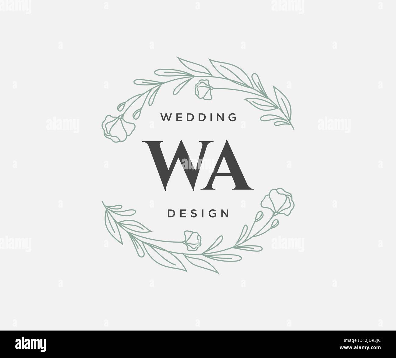 WA Initials letter Wedding monogram logos collection, hand drawn modern ...