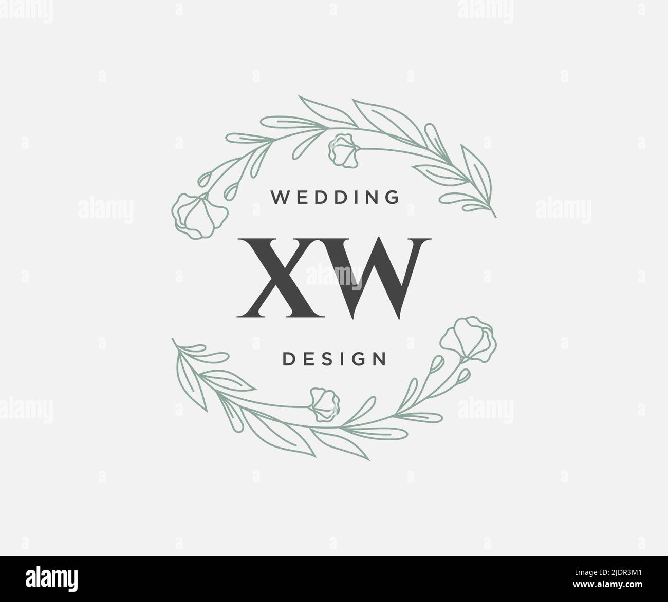 XW Initials letter Wedding monogram logos collection, hand drawn modern ...