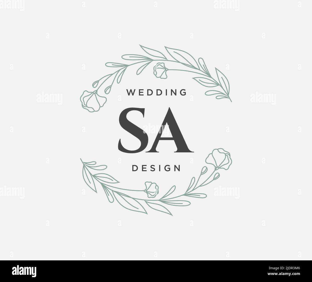 SA Initials letter Wedding monogram logos collection, hand drawn modern ...