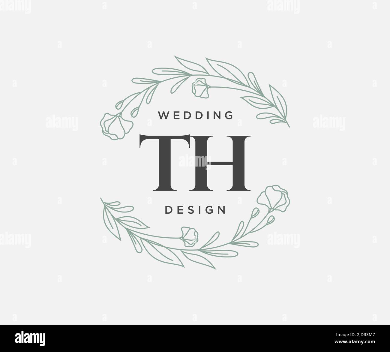 TH Initials letter Wedding monogram logos collection, hand drawn modern ...
