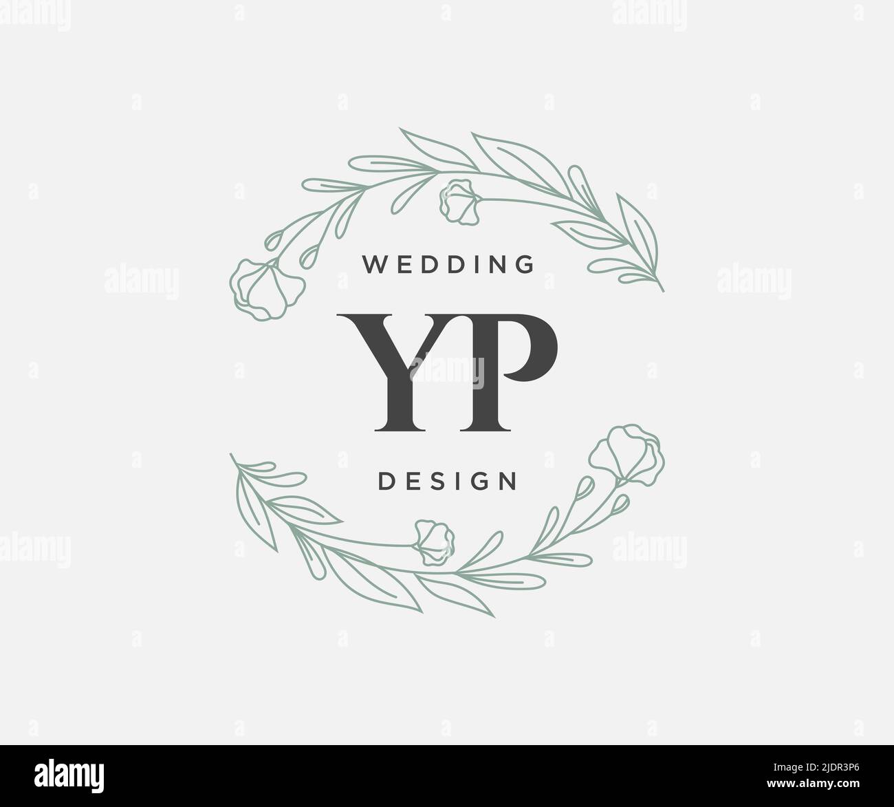 YP Initials letter Wedding monogram logos collection, hand drawn modern ...