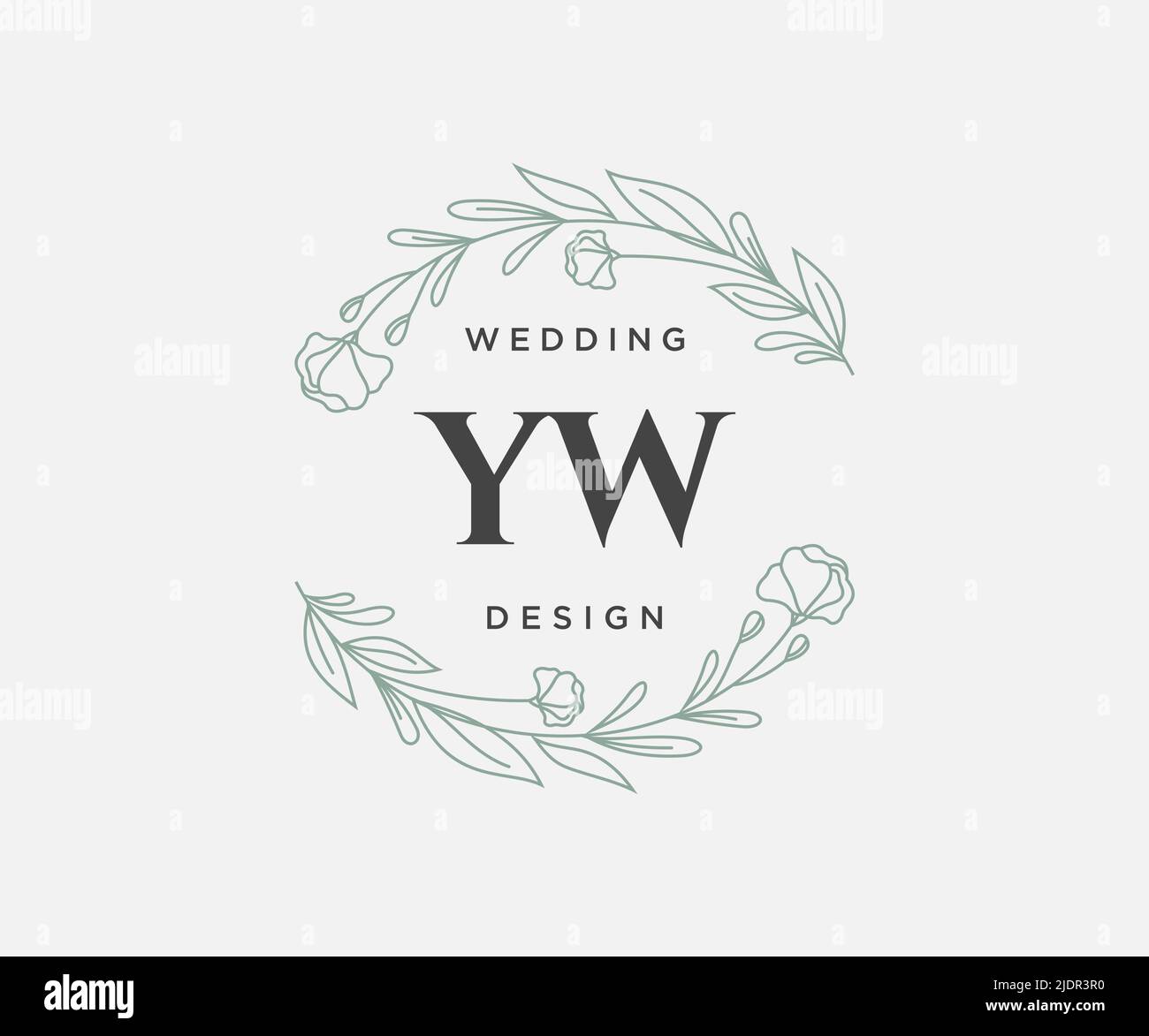 YW Initials letter Wedding monogram logos collection, hand drawn modern ...