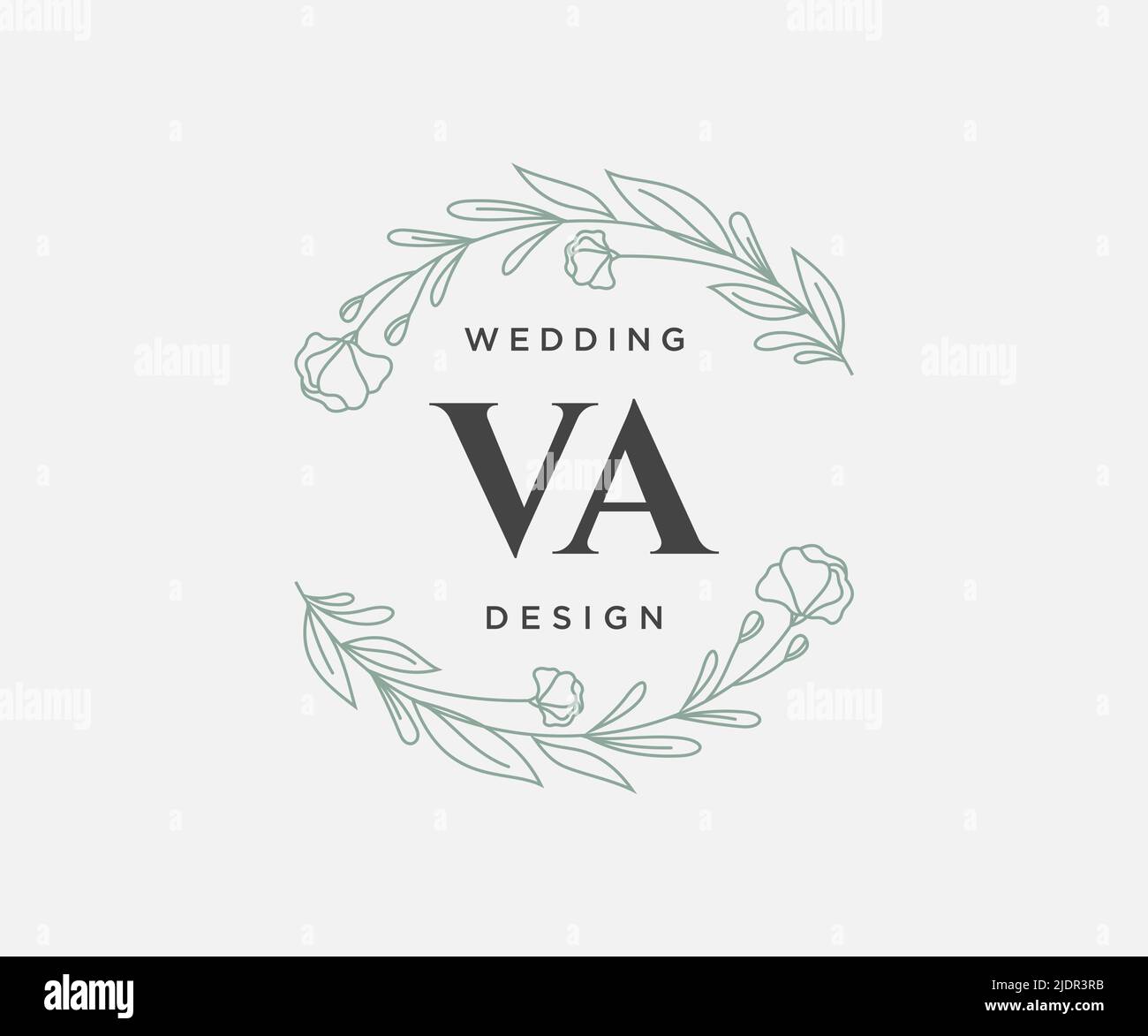 VA Initials letter Wedding monogram logos collection, hand drawn modern ...