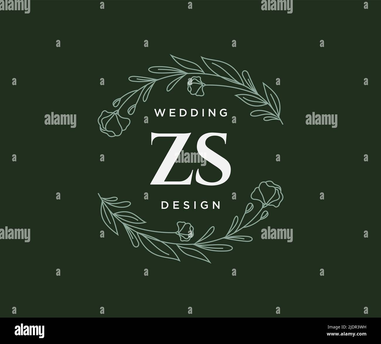 ZS Initials letter Wedding monogram logos collection, hand drawn modern ...