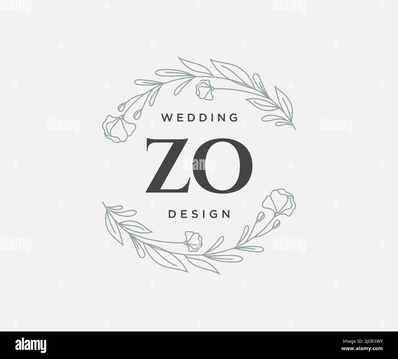 ZO Initials letter Wedding monogram logos collection, hand drawn modern ...